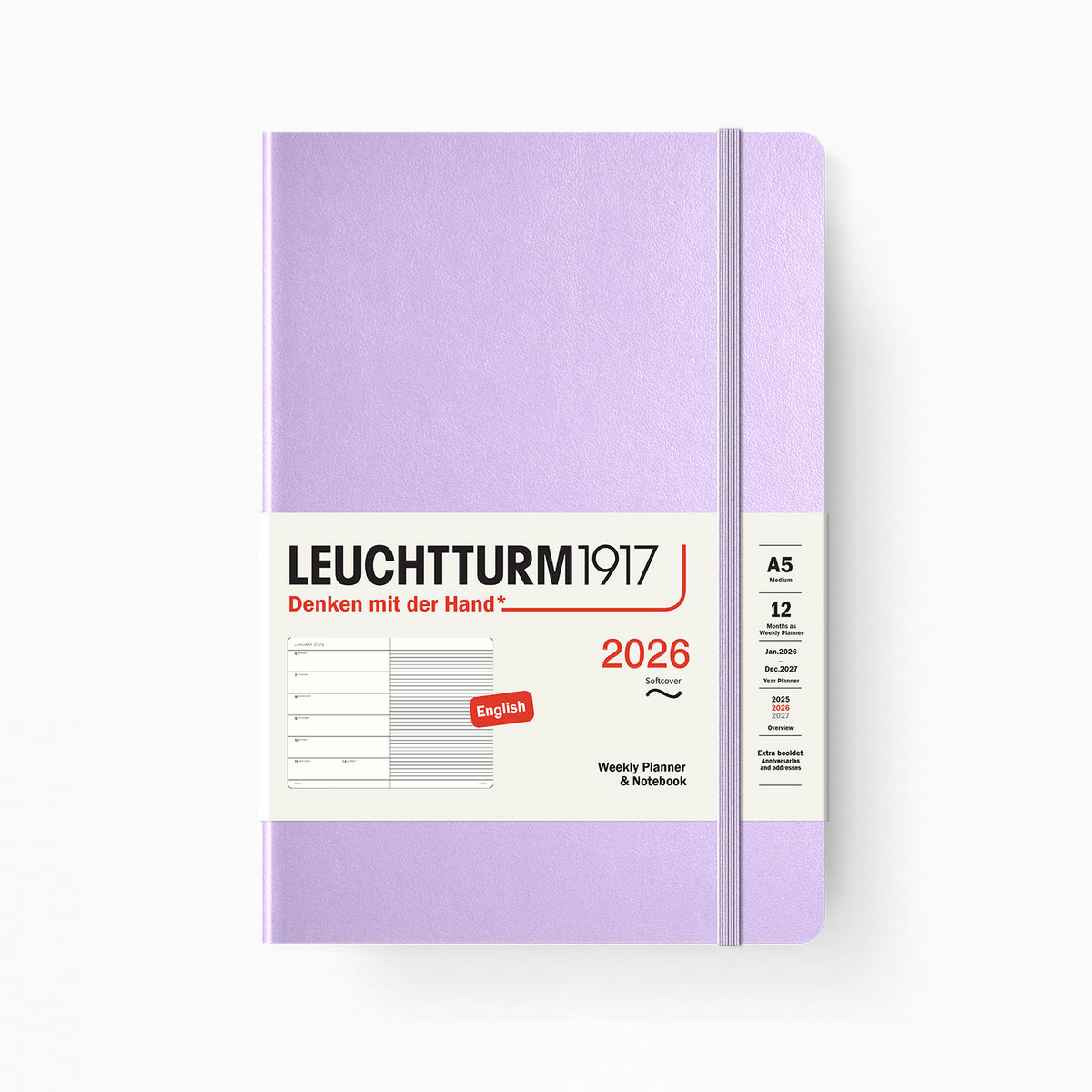 2026 Leuchtturm 1917 Weekly Planner & Notebook - LILAC Softcover, Rule – Jenni Bick Custom Journals