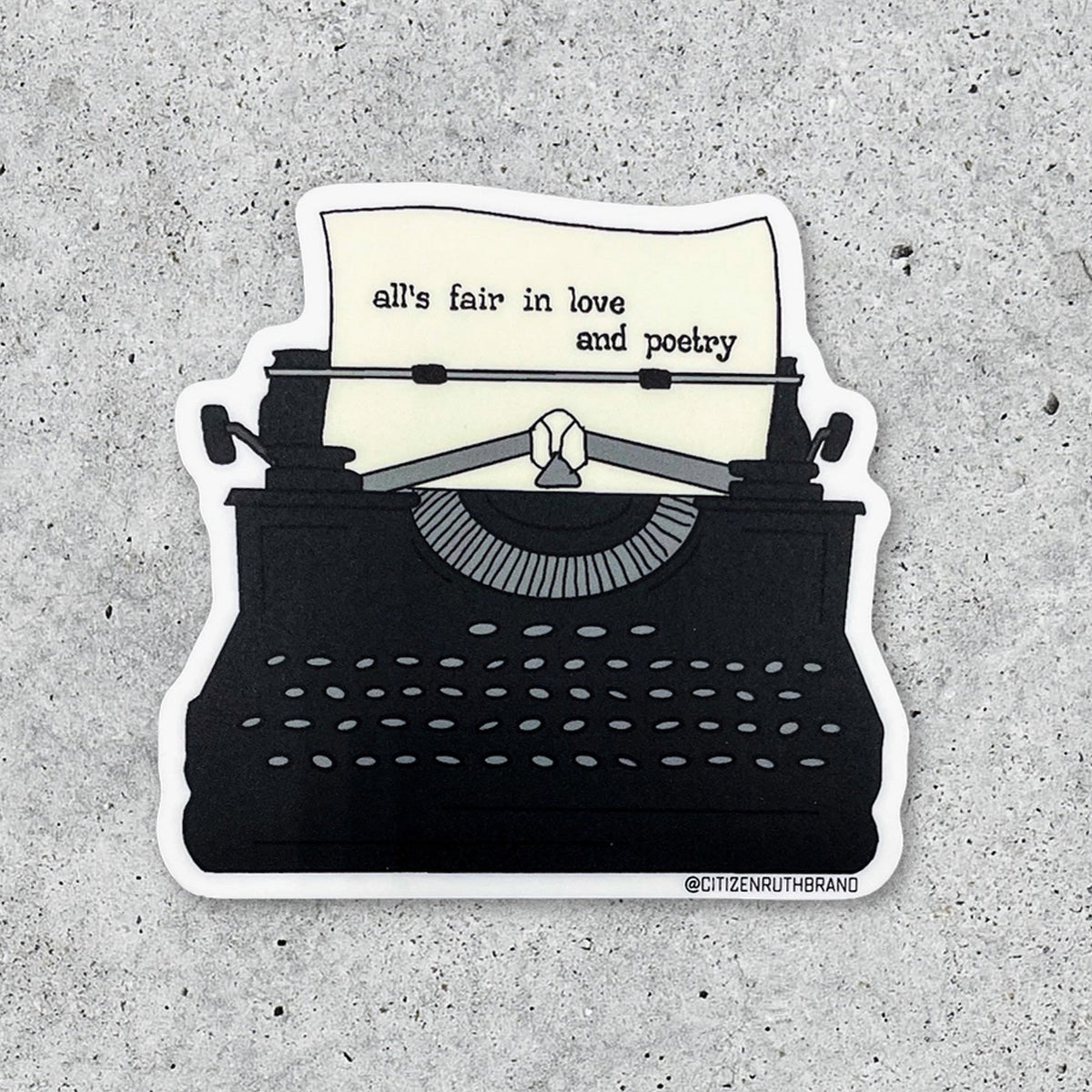 All's Fair in Love and Poetry Vinyl Sticker – Jenni Bick Custom Journals