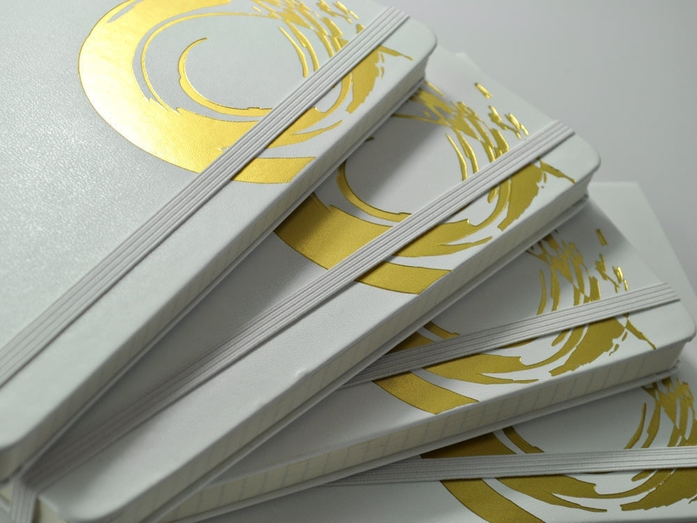 Gold Embossed Logo with Edge Bleed – Jenni Bick Custom Journals