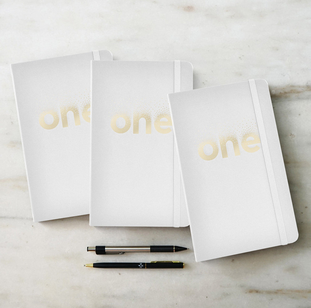 Gold Embossing on White Moleskines – Jenni Bick Custom Journals