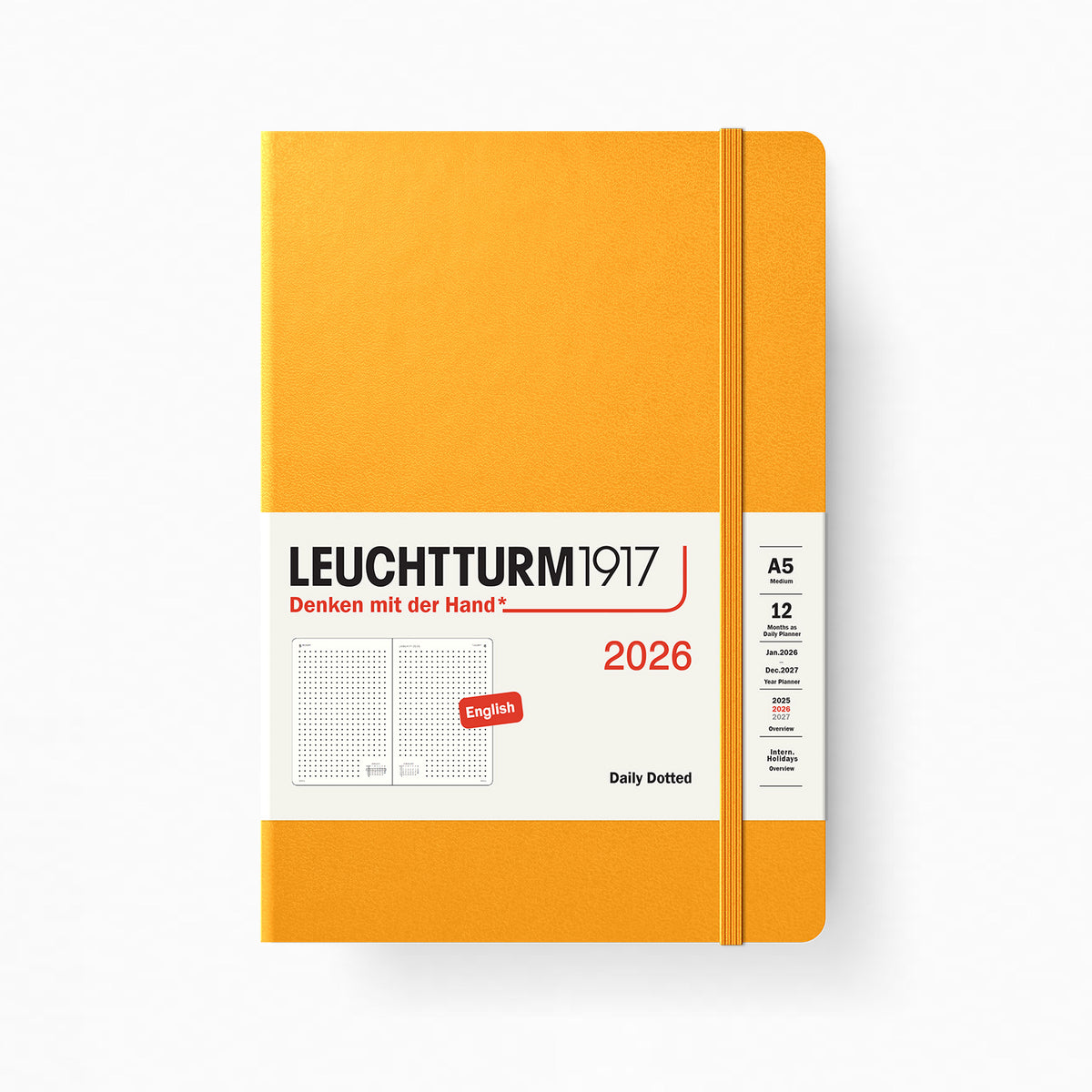 2026 Leuchtturm 1917 Daily Planner - RISING SUN Hardcover, Dotted Page ...