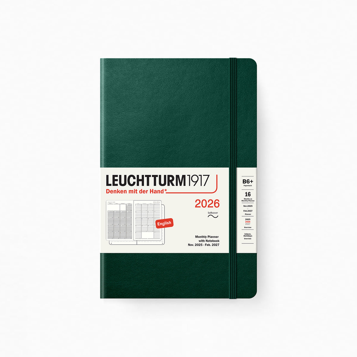 2026 Leuchtturm 1917 Monthly Planner with Notebook - FOREST GREEN Soft ...