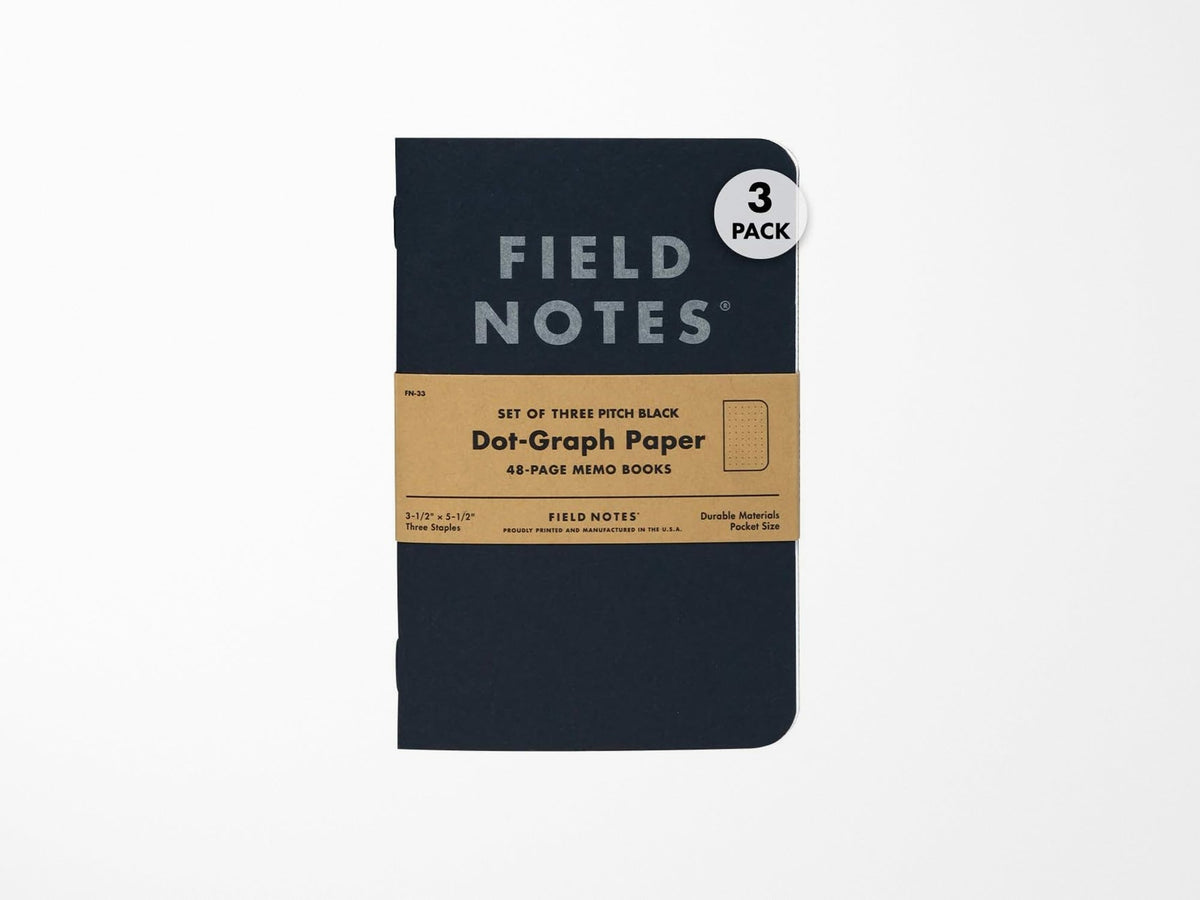 FIeld Notes Pitch Black Memo Book Set of 3 – Jenni Bick Custom Journals
