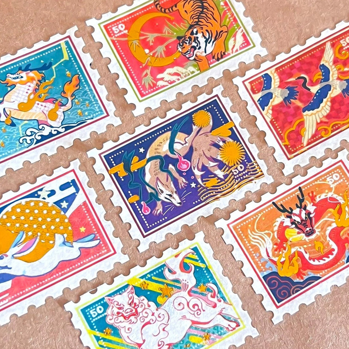 Gold Mythical Creatures Stamp Washi Tape – Jenni Bick Custom Journals