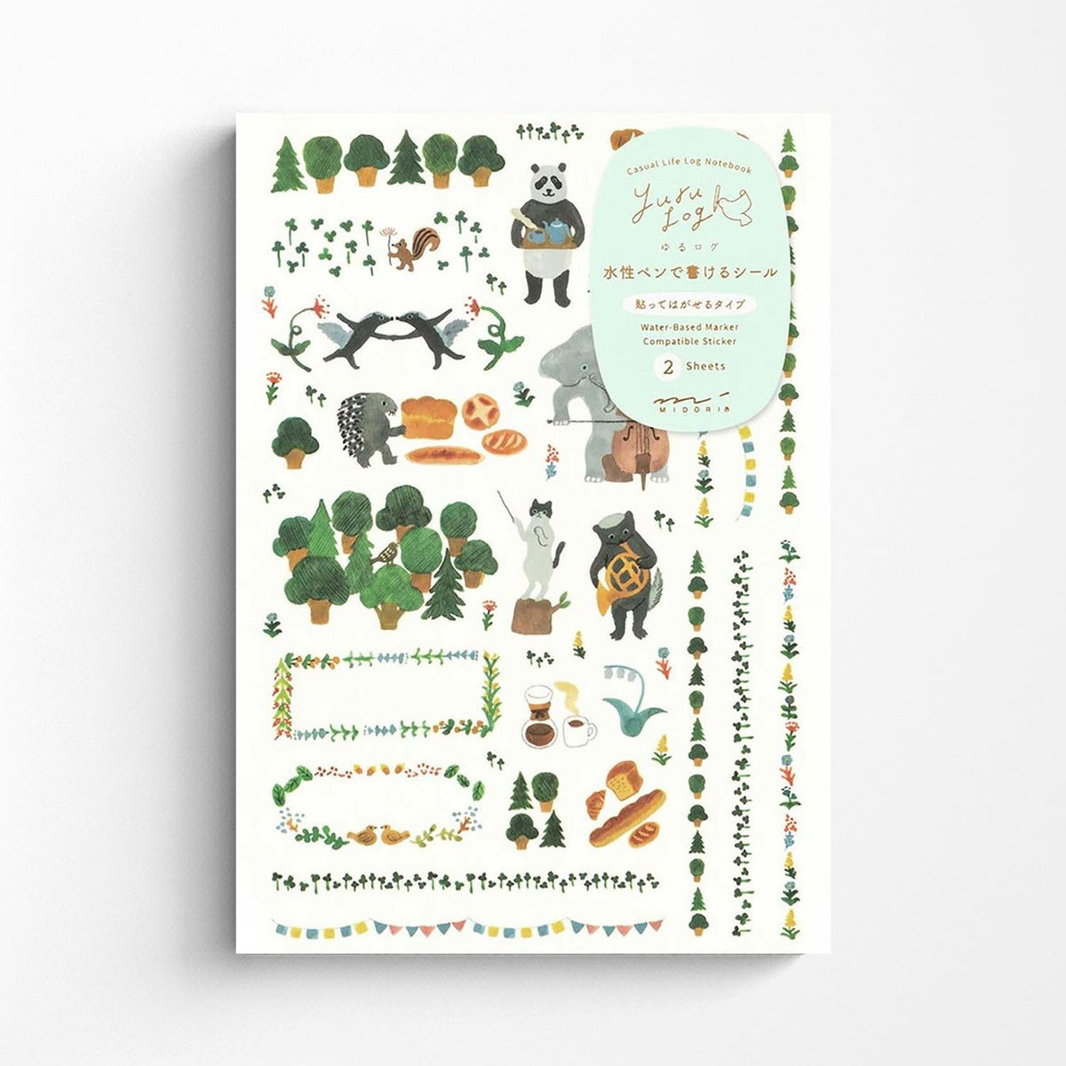 Midori Yuru Log Sticker 2 Sheets - Forest Animals – Jenni Bick Custom ...
