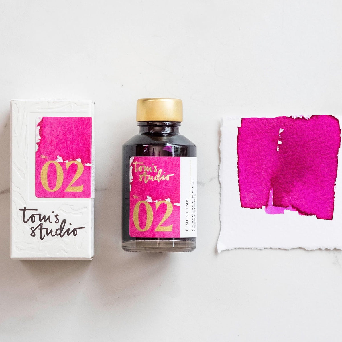 Tom's Studio Fountain Pen Ink - 02 Raspberry Sorbet – Jenni Bick Custom ...