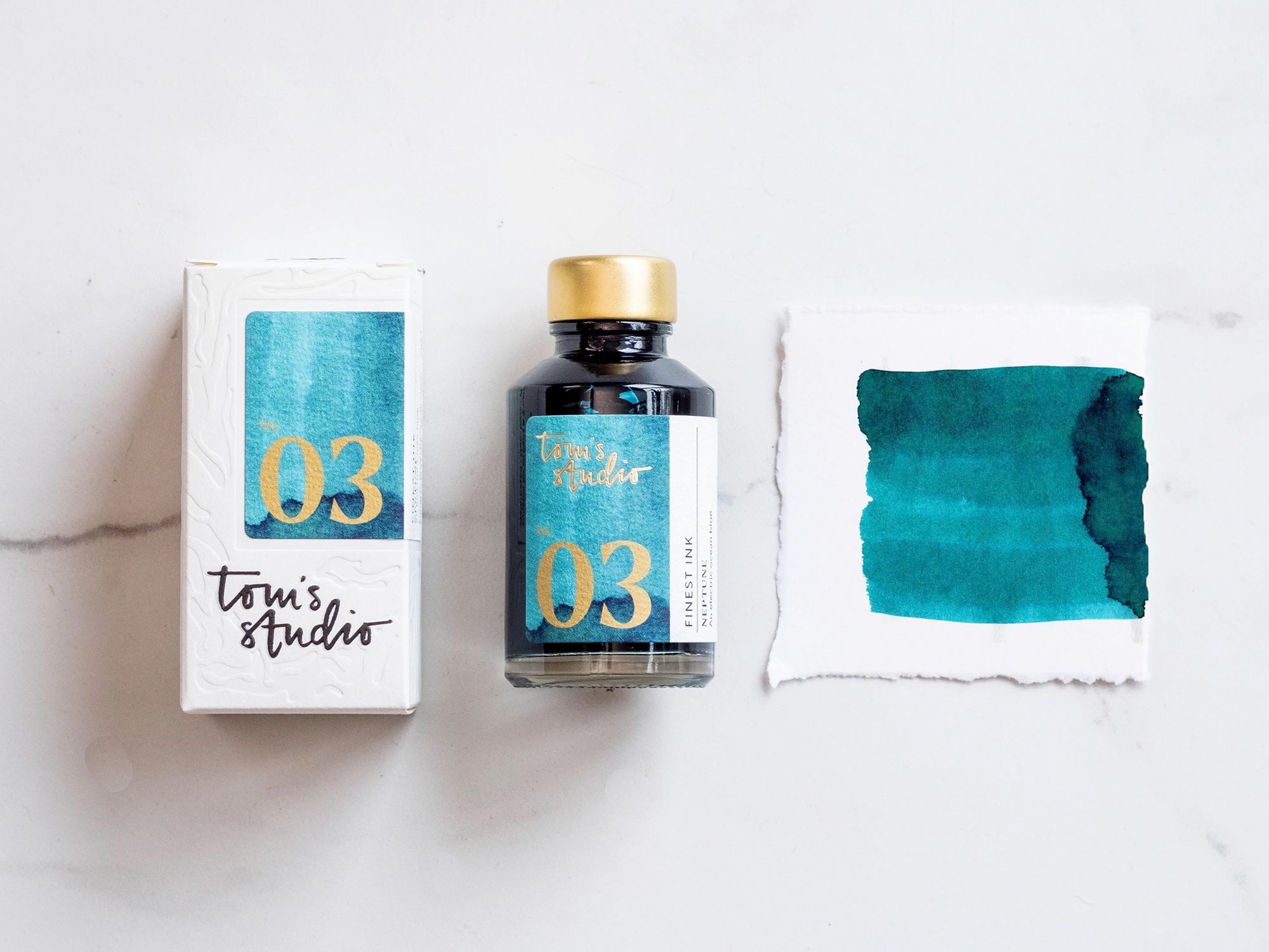 Tom's Studio Fountain Pen Ink - 03 Neptune – Jenni Bick Custom Journals