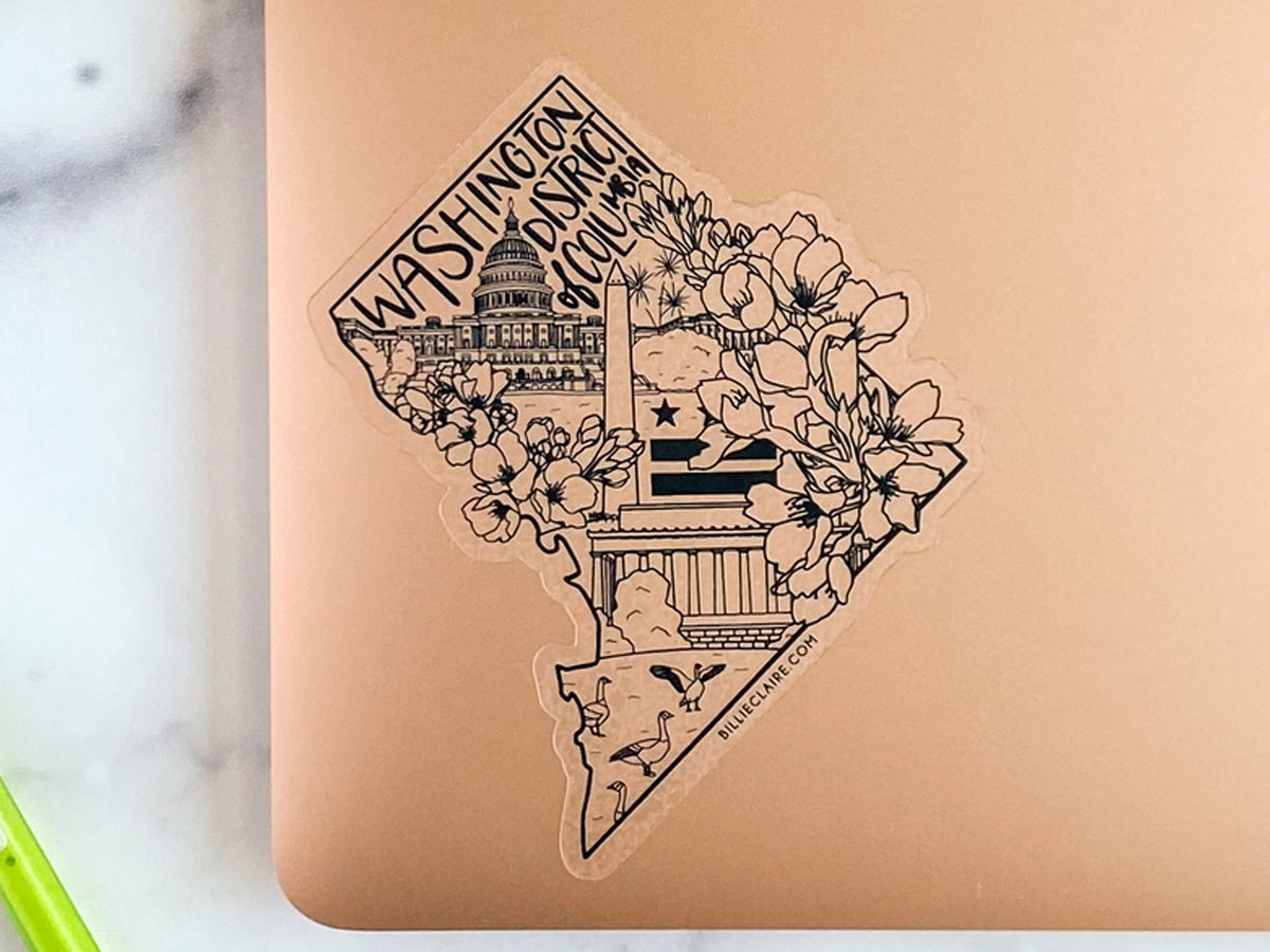 Washington DC Monuments Black on Clear Vinyl Sticker – Jenni Bick ...