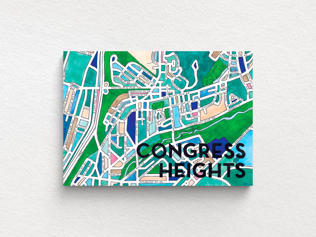 Congress Heights Art Map Greeting Card – Jenni Bick Custom Journals