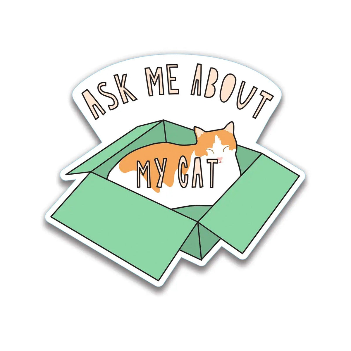 Ask Me About My Cat Sticker – Jenni Bick Custom Journals