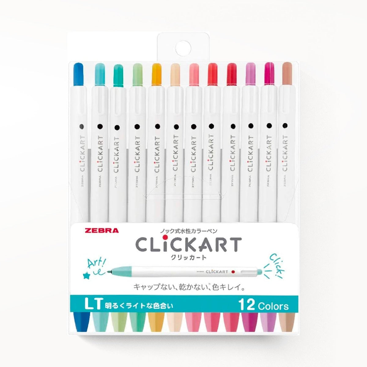 Zebra ClickArt Retractable Marker Pens Set of 12 - Light – Jenni Bick ...